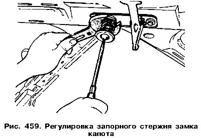 Installation and adjustment of the hood lock (Volkswagen Golf 2 1984 ...