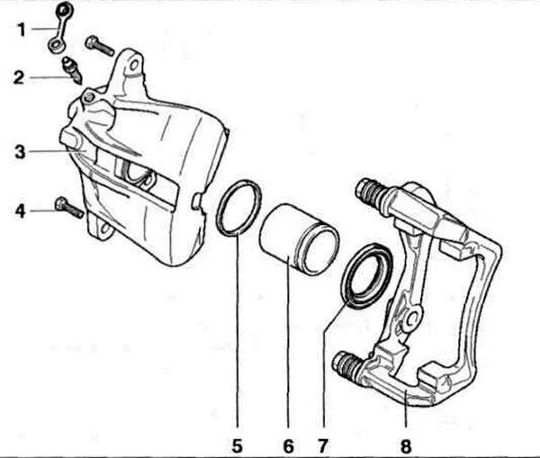 Front brake calipers «Girling/Lucas» (Volkswagen Polo 3 1995-2003 ...