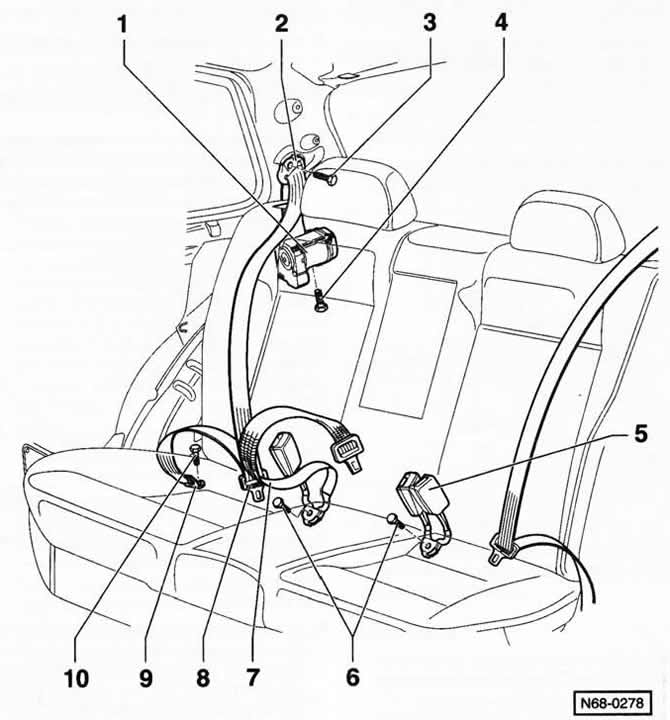 Volkswagen Polo 2001-2009: Снятие и установка заднего ремня ...