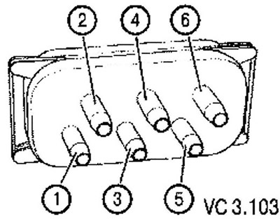 Vacuum hose connection diagram (BJB, BSU and BLS) (Volkswagen Caddy 3 ...