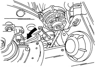 Poly V-belt — removal and installation (Volkswagen Sharan 1 1995-2000 ...